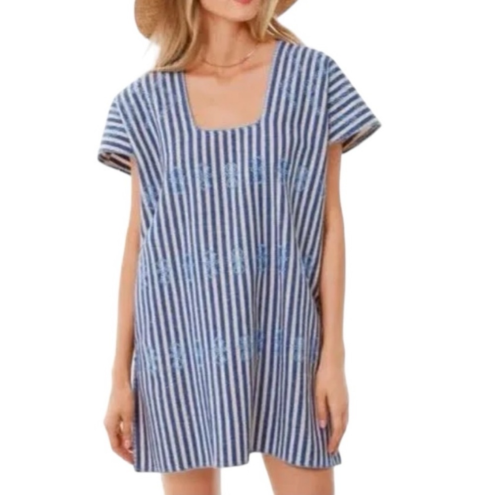 Stunning Tuckernuck Blue Striped Mini Sullivan Embroi… - Gem